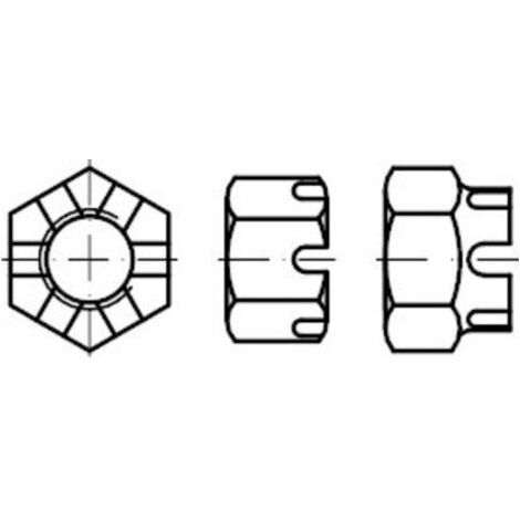 DIN 935-1 Kronenmutter, hohe Form, 6 Fein M8x1 HP 100 Stk