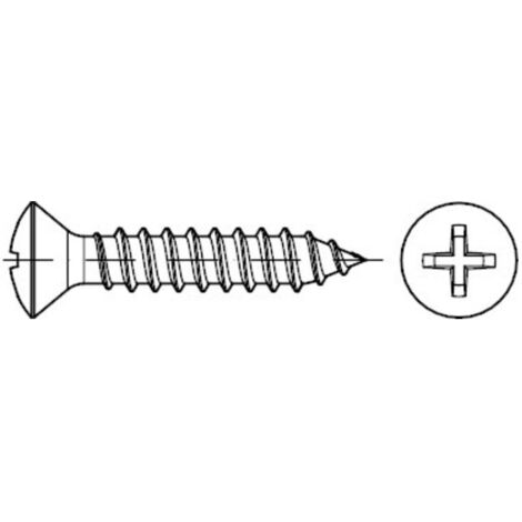 DIN 7983 Linsen-SENK-Blechschraube, Edelstahl A2 -C-H 3,5x9,5 KP 100 Stk