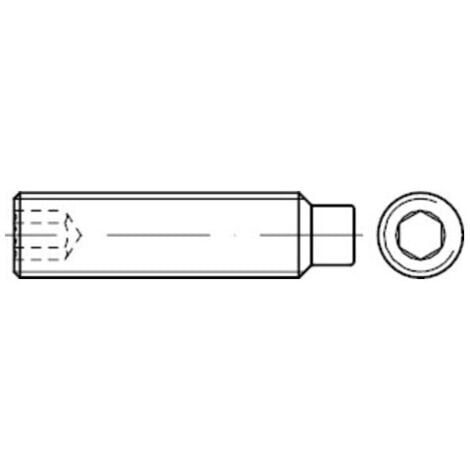 ISO 4028 Gewindestift mit Zapfen und Innensechskant, 45H M3x5 HP 1000 Stk