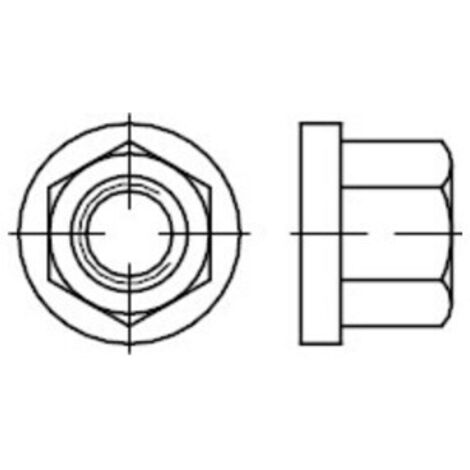 DIN 6331 Sechskantmutter mit Bund, 1,5 d hoch, 10 galZn M16 HP 10 Stk