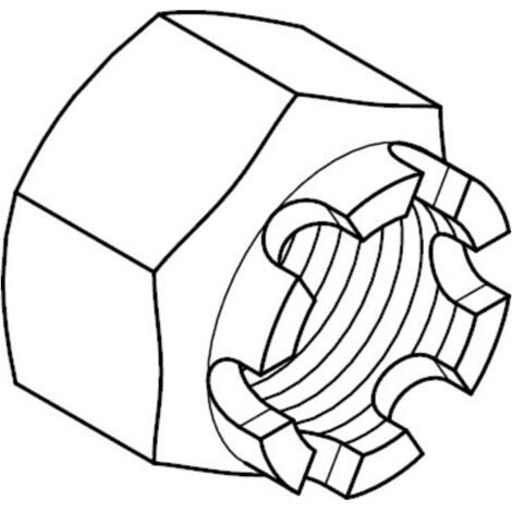 DIN 935-1 Kronenmutter, hohe Form, 6 M27 HP 10 Stk