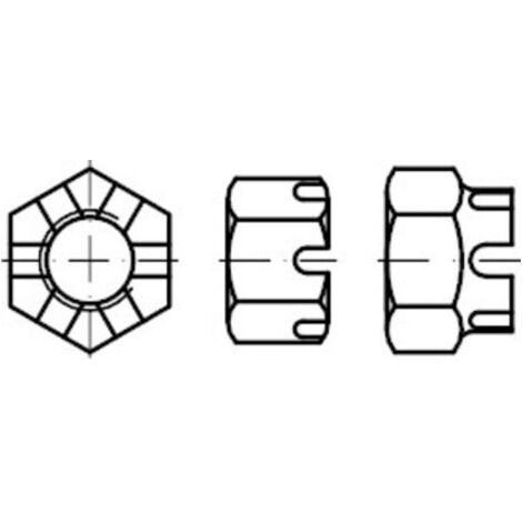 DIN 935-1 Kronenmutter, hohe Form, 6 M64 HP