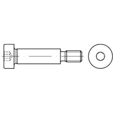 ISO 7379 Pass-Schulterschraube, Edelstahl A2 f9 10 M8x20 HP 50 Stk