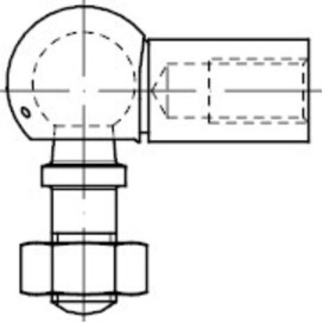 DIN 71802 Winkelgelenk mit Gewindezapfen, Sechskantmutter und ...