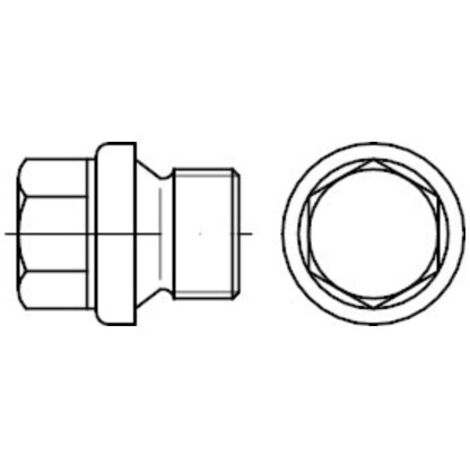 DIN 910 Verschlussschraube mit Bund, Außensechskant, schwer, zylindrisches FEIN-Gewinde, MS G 1/ ...