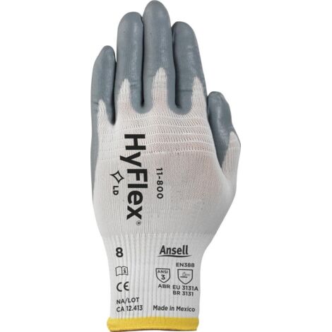 Ansell Handschuhe EN388 Kat.II HyFlex 11-800 Gr.8 Nylon m.Nitrilschaum ...