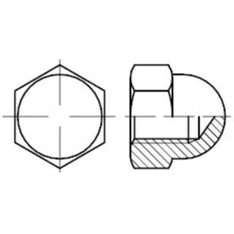 DIN 1587 Sechskant-Hutmutter, hohe Form, 6 galZn M4 KP 100 Stk