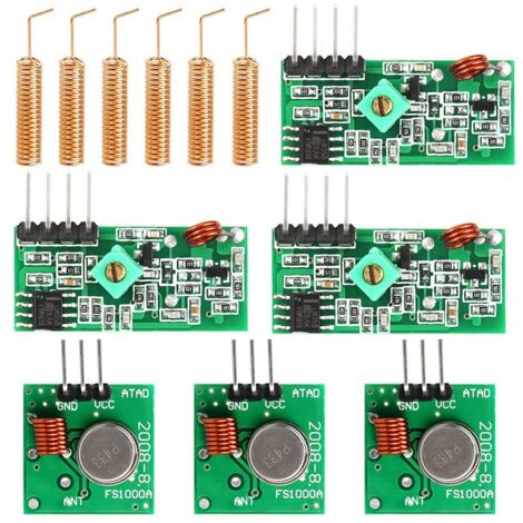 Set of 3 433 MHz Radio Transmitter and Receiver Module + Antenna ...