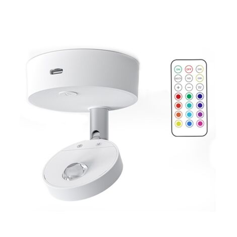 Wireless LED Spotlight Remote Control Closet Spotlights RGB for Bedroom ...