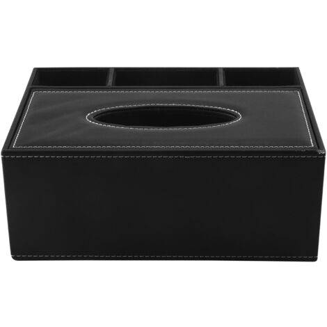 PU Tissue Box Remote Control Holder Multifunctional Desktop Organizer ...
