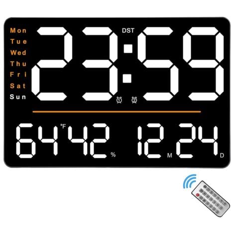 Digital Wall Clock,15.6 in LED Clocks Large Display,With Remote Control ...
