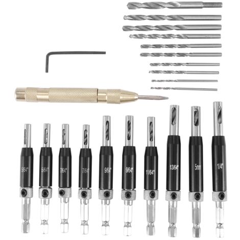 22Pcs Self-Centering Hinge Drill Bit Set, Door Window Cabinet Bit, Core ...