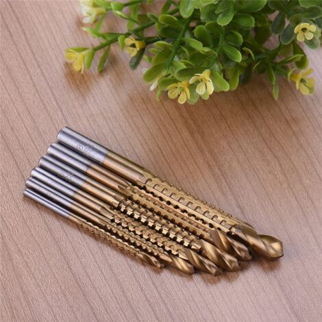 6Pcs Titanium Drill Saw Bit Set, HSS Serrated Hole Drilling, 3-8mm ...