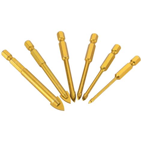 6pcs Glass Drill Bits Set Tile Ceramic Drilling 3/4/5/6/8/10mm with 1 ...