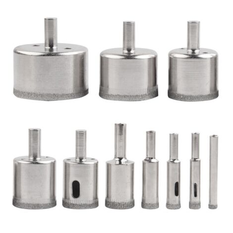 Diamond Drill Bits Set 10PC Hole Saw Glass Bit for Ceramic Tile ...
