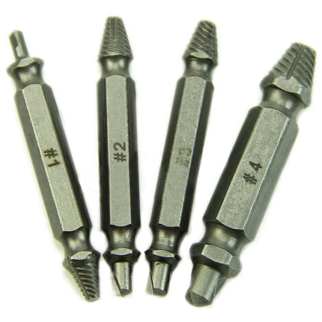4X Screw Extractor Drill Bits Guide Set Broken Bolt Remover Easy Out 1 ...