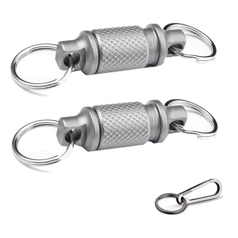 Quick Release Keychain Set with Titanium Carabiner and Keyrings ...