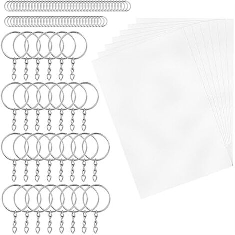 225Pcs Keychain Kit, with Paper Key Chain Split Ring Kit