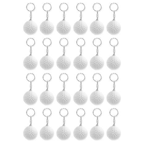 24 Pack White Golf Keychains,Mini Stress Ball Keychains,Sports ...