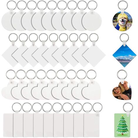 Sublimation Blanks Keychains, 40 Pieces Heat Transfer Keychain DIY MDF ...