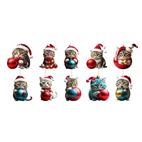 Funny Black Cats Ornaments, Height Cute Christmas Decoration, Xmas Tree ...