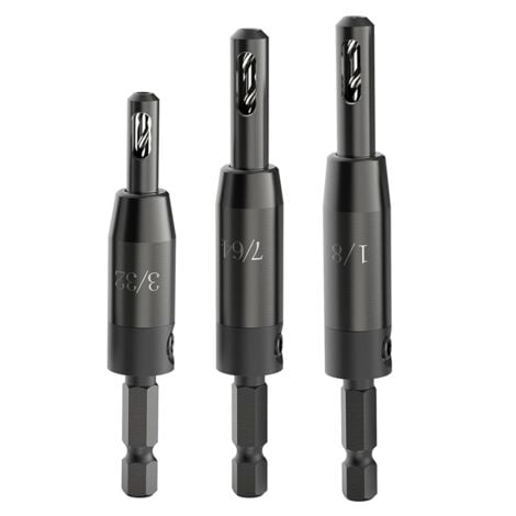 Self Centering Drill Bit Set, for 1/4 in Hex Shank Drill, Countersink ...
