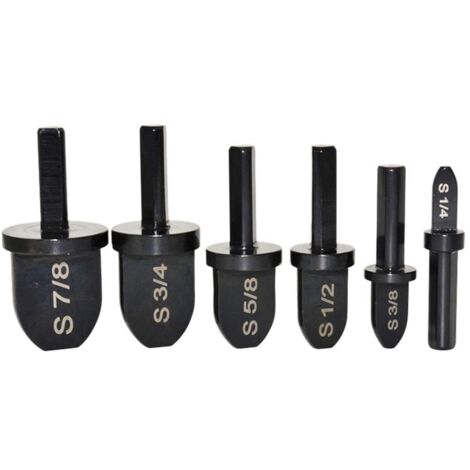 Swaging Tool Drill Bit Set 6Pcs Manual Copper Pipe Swage W Triangular Handle HVAC Repairing Set