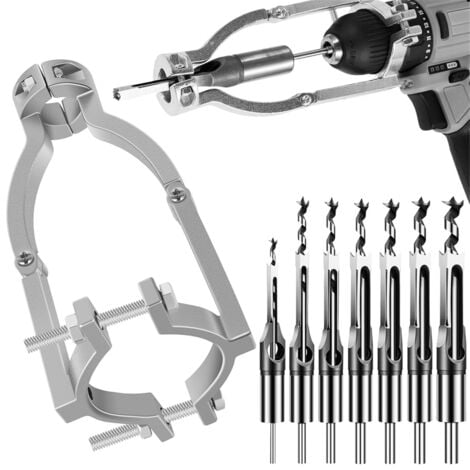 Square Hole Drill Bit Adapter with 7 Bit, Mortising Attachment for Hand ...