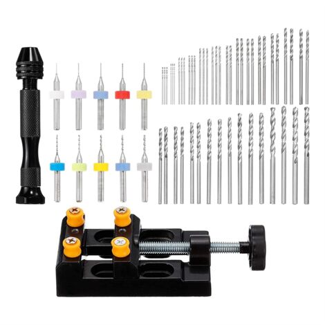 60Pc Hand Drill Tool Set,10Pc PCB Bits, 48Pc 0.5-3.0mm Twist Bits,for ...