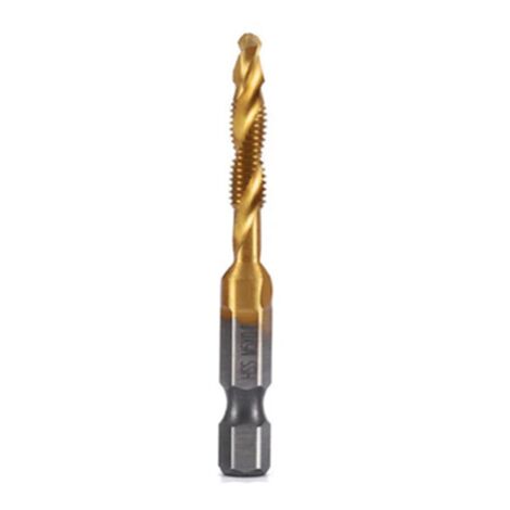 M5x0.8mm Hex Shank Titanium Plated HSS Screw Thread Metric Tap Drill ...