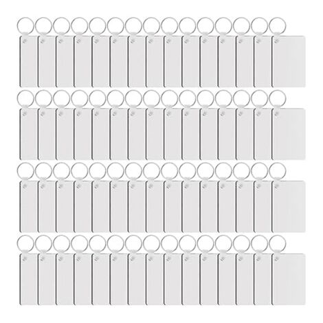 180Pieces Sublimation Keychain Blanks Rectangle Heat Transfer with Key ...