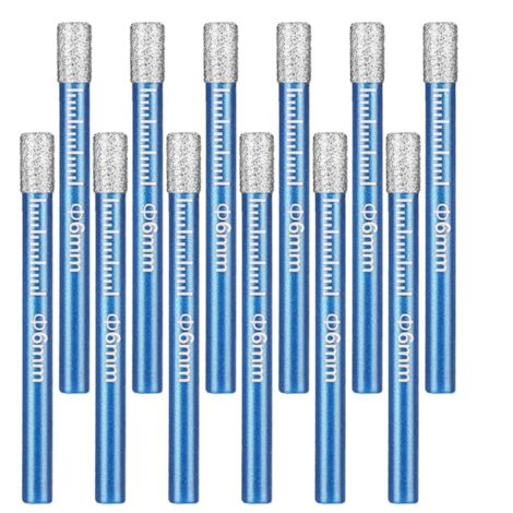 Dry Diamond Drill Bit,12Pcs 6mm Porcelain Tile Bit, Bits for Glass ...