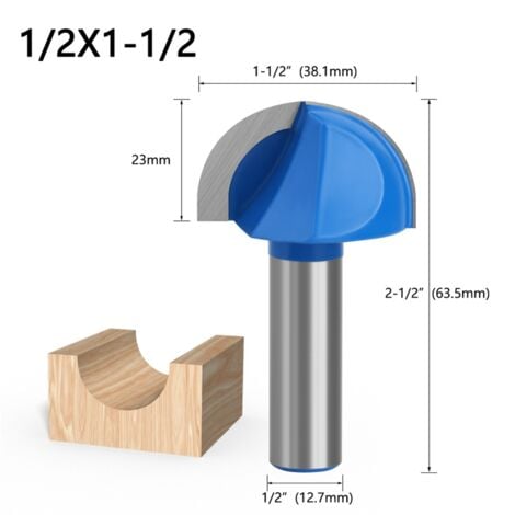 1/2 Shank Round Nose Groove Core Box Router Bit Double Woodworking ...