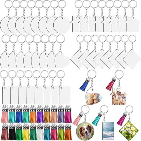 160 PCS Sublimation Ornament Blanks,Sublimation Blank Keychains MDF ...