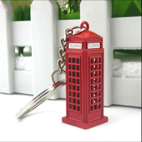 Vintage Telephone Booth British Miniature London Car Key Ring keychains ...