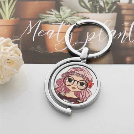 10PCS Sublimation Blank Keychain Metal Heat Transfer Board Key Rings ...