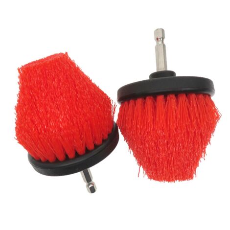 2Pcs Electric Cleaning Brush 2.5 Inch Conical Car Beauty Hex Home