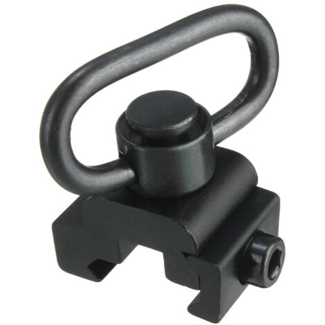 Quick Release Detach QD Sling Swivel Attachment w/ 20mm Picatinny Rail ...