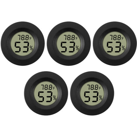 5 pack Hygrometer Thermometer Digital LCD Monitor Humidity Meter Gauge for Humidifiers Dehumidifiers