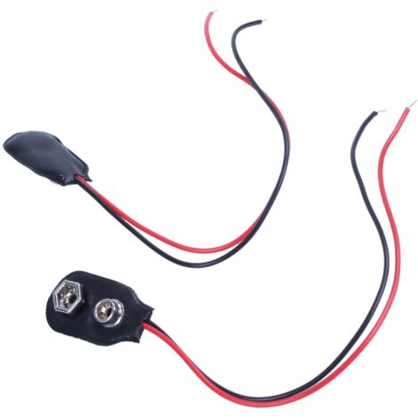 2pcs 15cm Wire Cable 9V 9 Volt Battery Clip Connector I Type