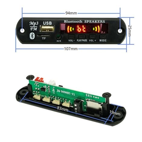 USB MP3 Module Bluetooth 12V WMA Decoder Board Audio FM AUX TF Radio ...