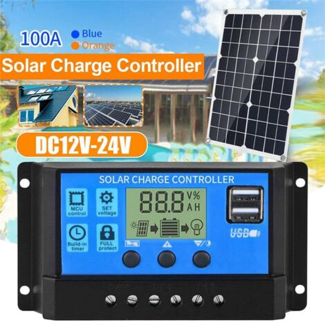 100A Solar Charge Controller, Panel Battery Intelligent Regulator with ...