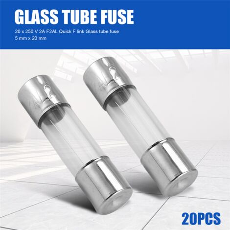 20 x 250 V 2A F2AL Quick F link Glass tube fuse 5 mm