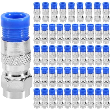 50PCS RG6 Compression Connectors Coaxial Cable Waterproof Connection F ...