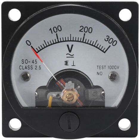 AC 0-300V Round Analog Dial Panel Meter Voltmeter Gauge Black