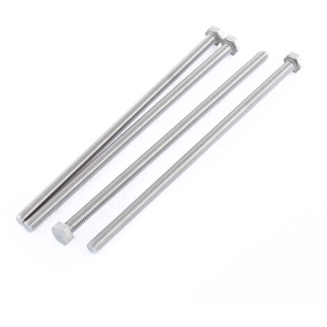 M6 x 150mm Fully Threaded Stainless Steel Hex Head Screw Bolt 4 Pcs
