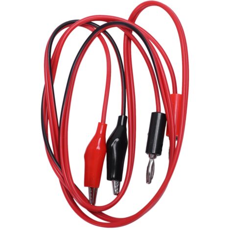 Dual Crocodile Clips Banana Plug Male to 2 test leads Black and red cable
