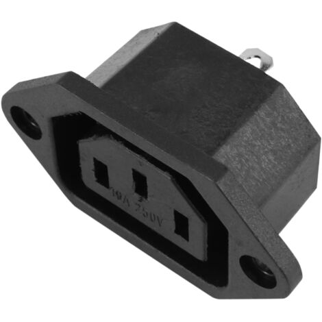 AC 250V 10A IEC 320 C13 Panel Mount Plug Connector Socket Black