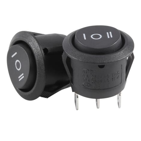 2 x AC 6A/250V 10A/125V 3 Pin SPDT ON/OFF/ON Position Round Boat Rocker ...
