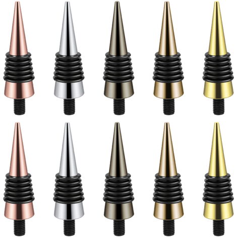 10 Pieces Blank Bottle Stopper with Threaded Post Metal Wine Inserts ...
